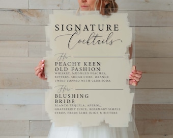 Beverage Food Signs, Acrylic Cocktail Place Cards, Acrylic Place Cards ...