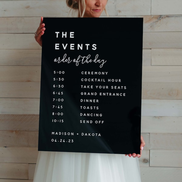 Order of Events - Etsy