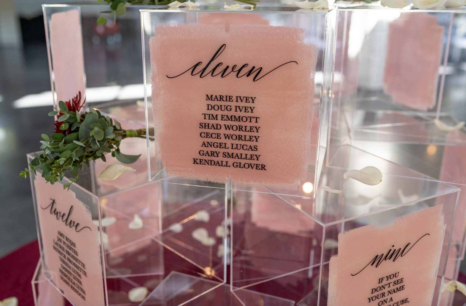 Acrylic Cube Seating Chart Qty 6 PLUS SHIPPING, 10" Clear Cubes, Modern ...