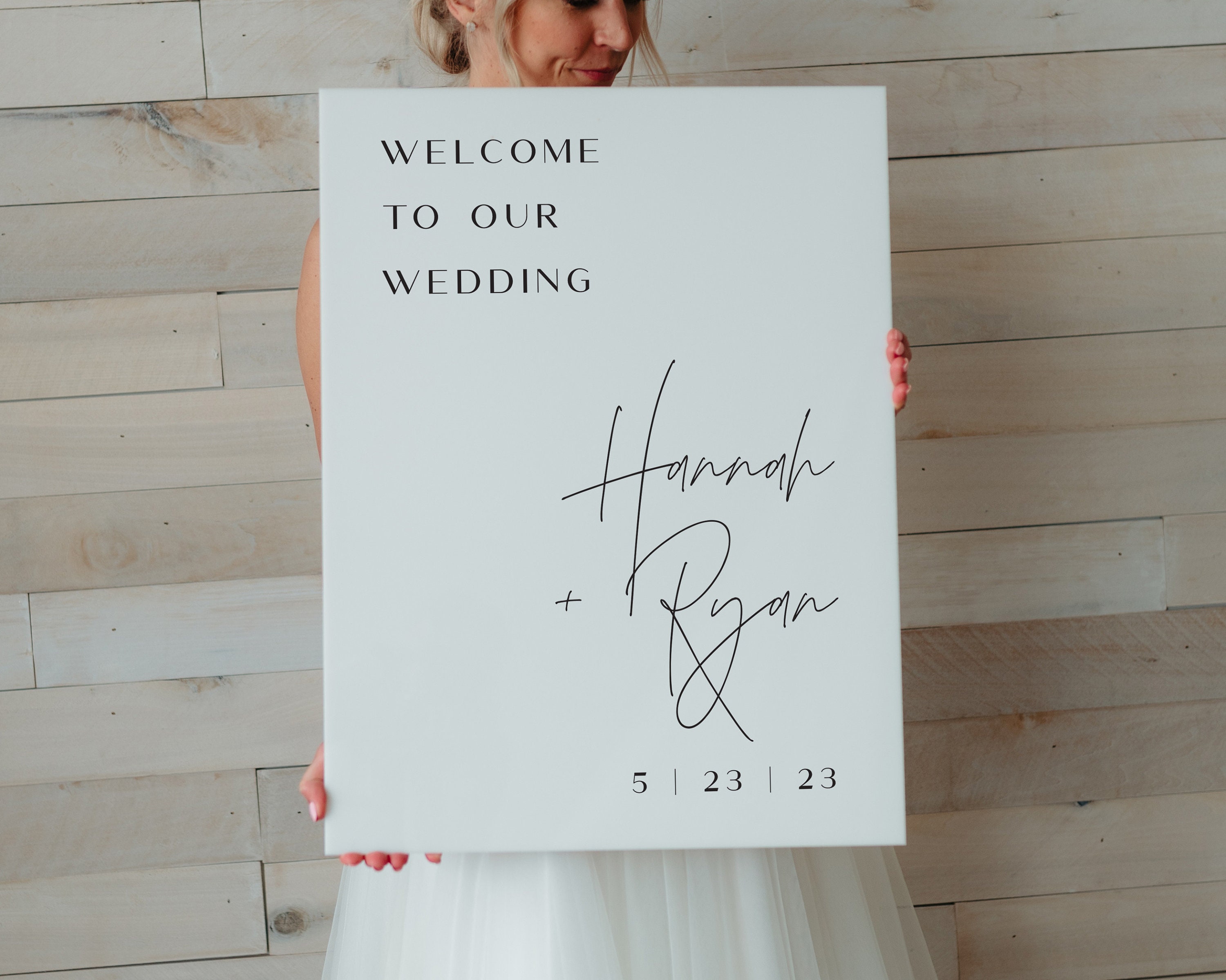 Acrylic Wedding Welcome Sign, Bride and Groom, Modern Decor, Clear ...