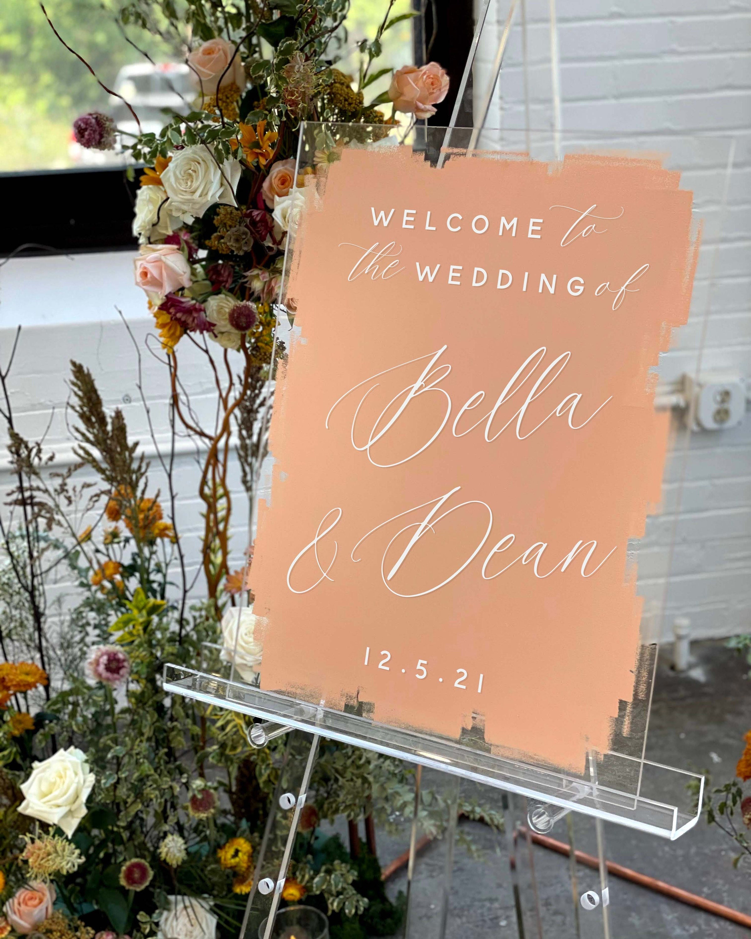 Acrylic Wedding Welcome Sign Bride and Groom Modern Decor | Etsy