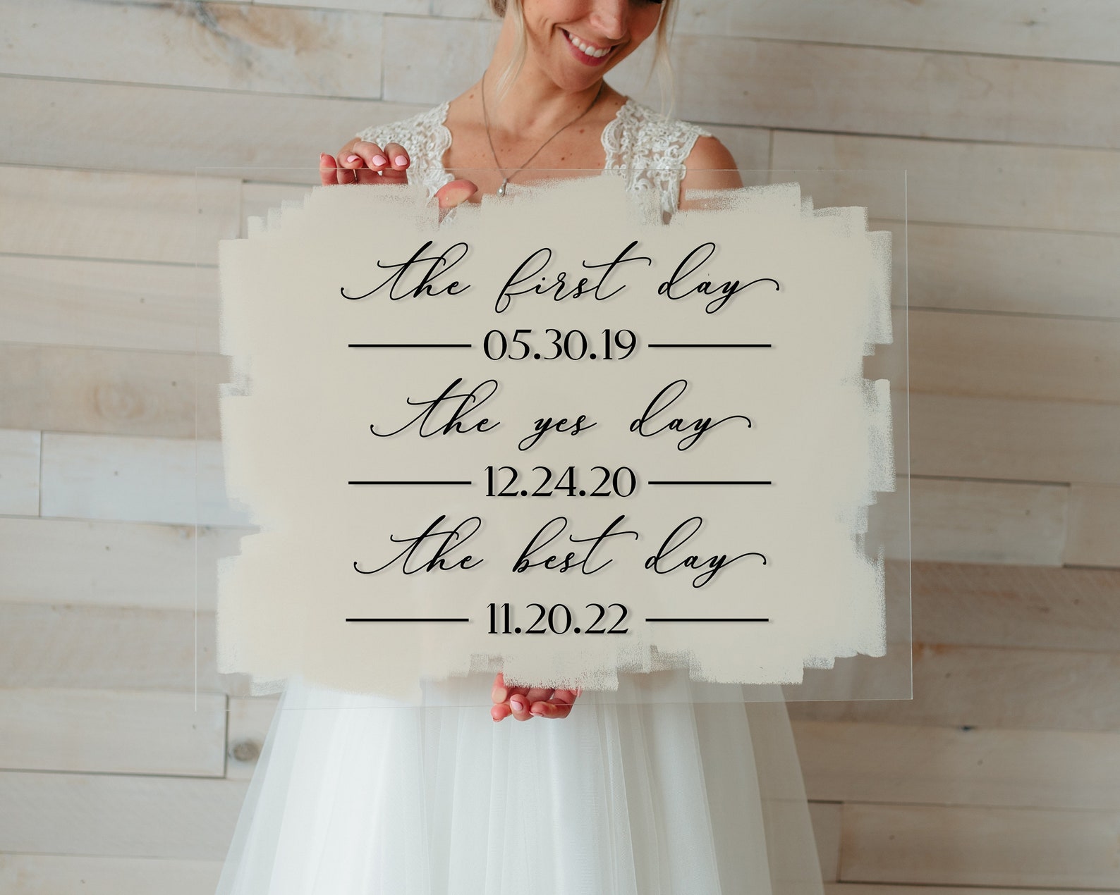 Acrylic Love Story Timeline Wedding Sign, Milestone Dates, Clear ...