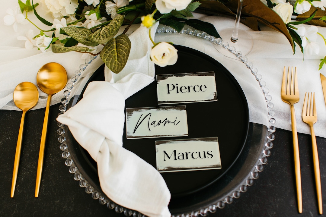 Bespoke Acrylic Place Cards, 3" Seating Arrangement Escort Cards ...