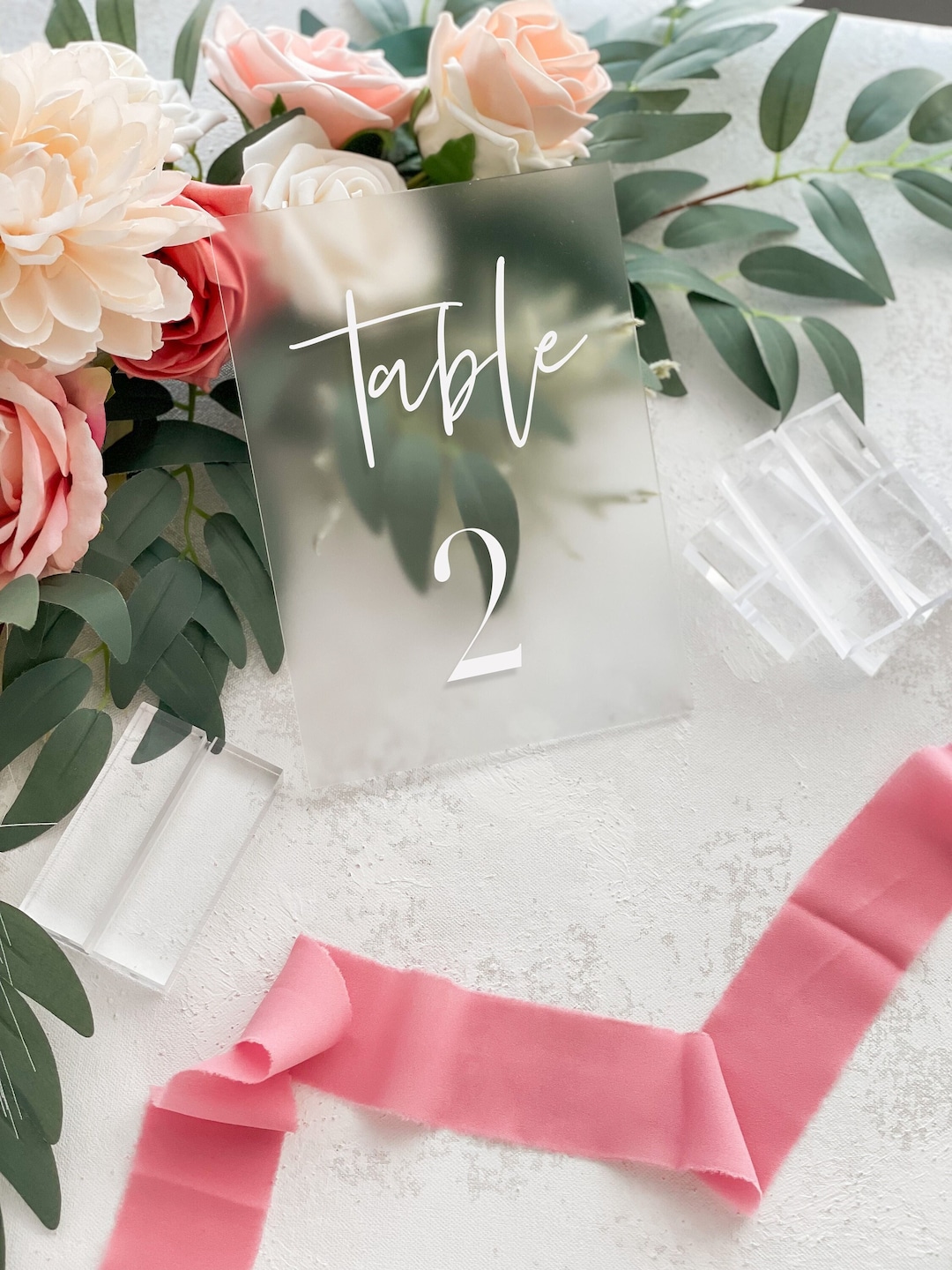 Acrylic Table Numbers, 5"x7" With Acrylic Stands, Seating Arrangement ...