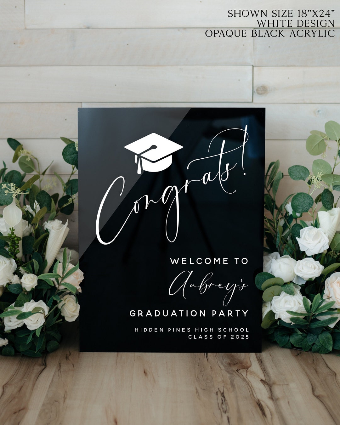 Acrylic Graduation Party Welcome Sign, Personalized Graduate Yard Sign ...