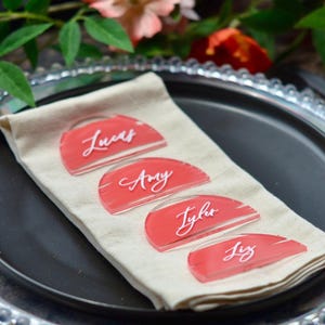 Acrylic Arch Place Cards, 3" Seating Arrangement, Modern Decor, Clear ...