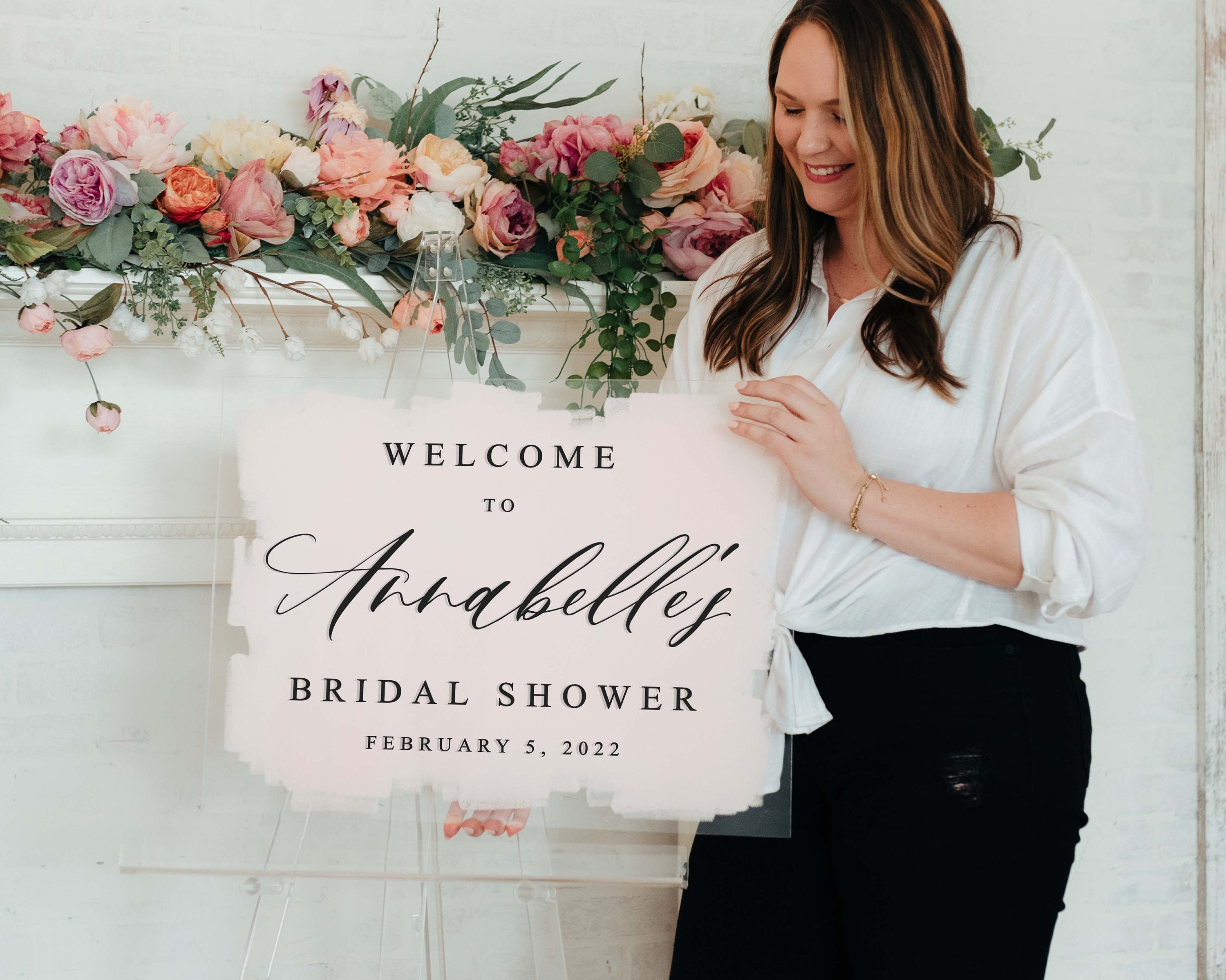 Acrylic Bridal Shower Welcome Sign Modern Decor Clear | Etsy