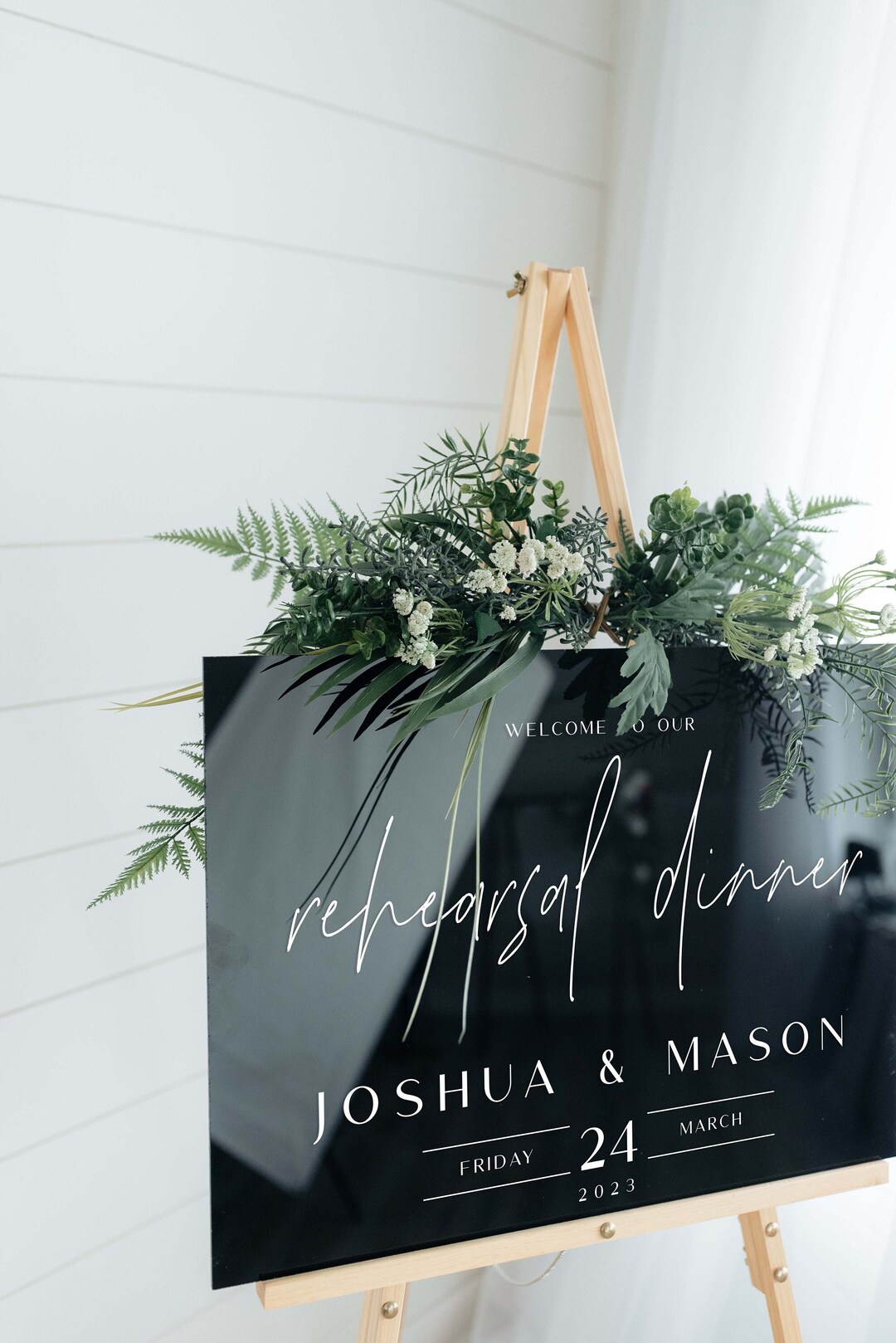 Acrylic Rehearsal Dinner Welcome Sign, Modern Event Decor, Clear ...
