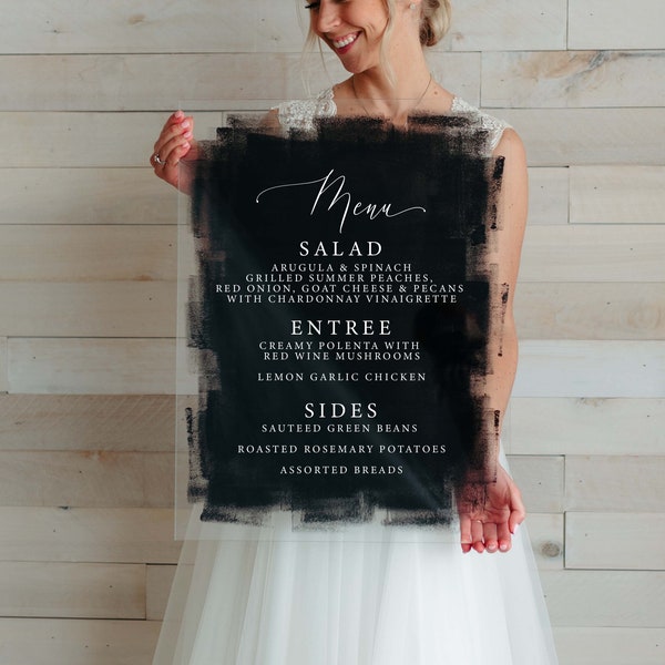 Clear Menu Cards - Etsy