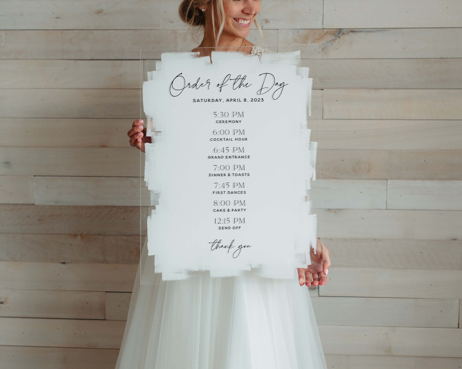 Acrylic Order of Events Sign Wedding Timeline Modern Decor - Etsy