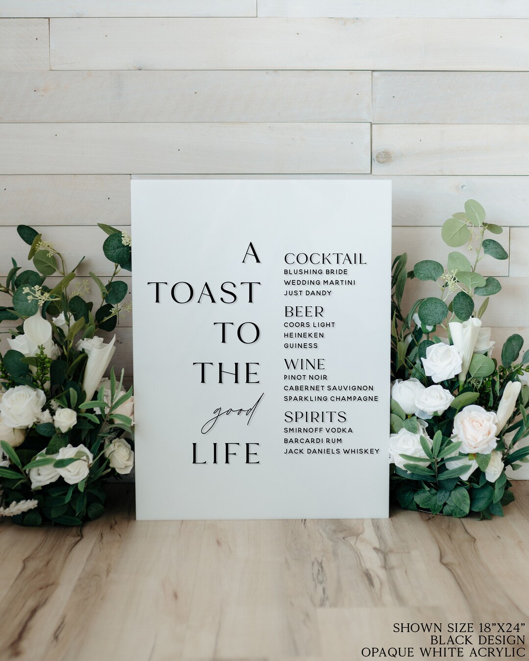 A Toast to the Good Life Personalized Acrylic Bar Menu Sign, Custom ...