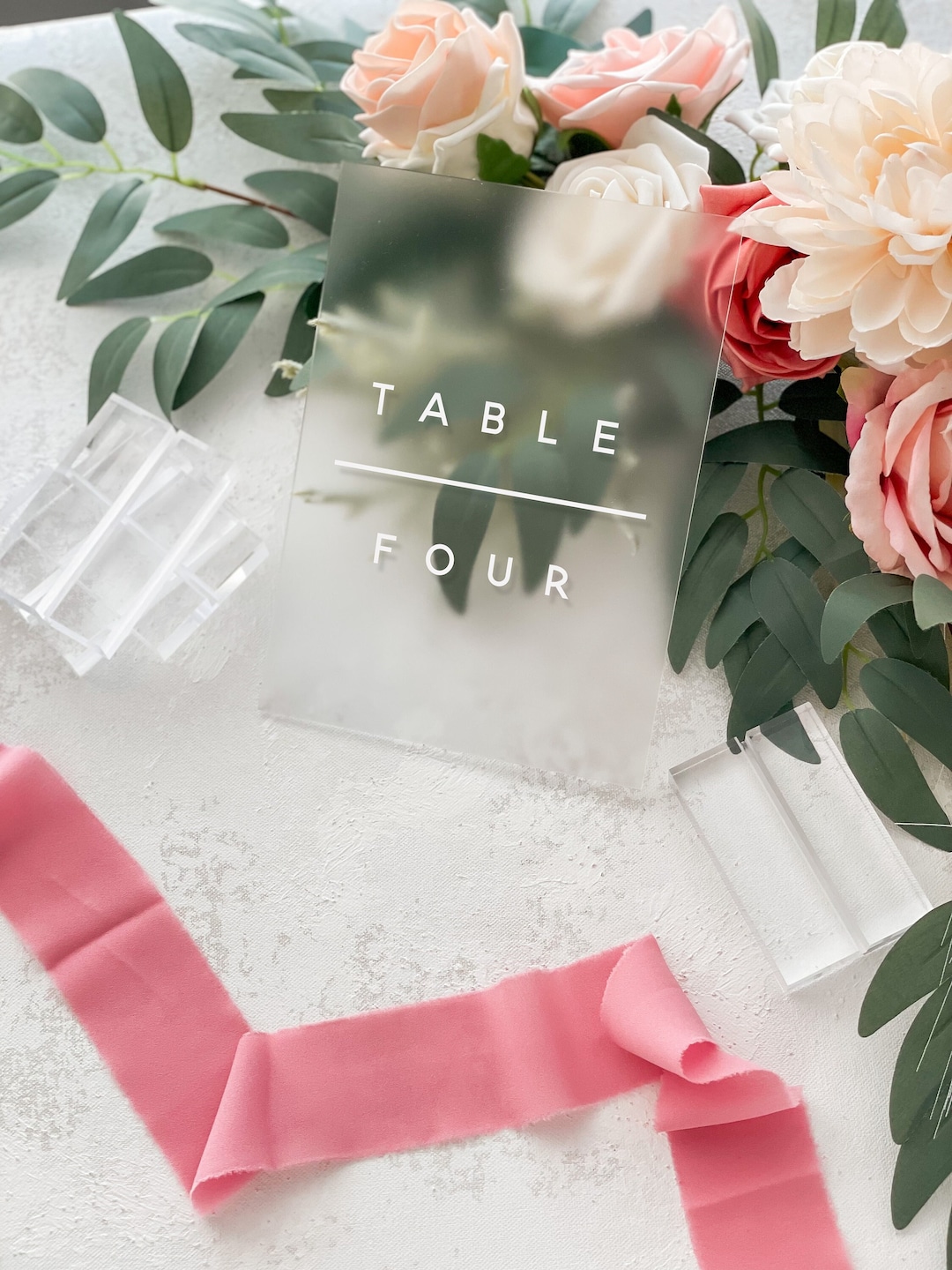 Acrylic Table Numbers, 5"x7" With Acrylic Stands, Seating Arrangement ...