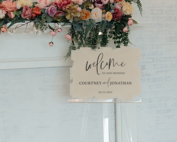Acrylic Wedding Welcome Sign Bride and Groom Modern Decor - Etsy