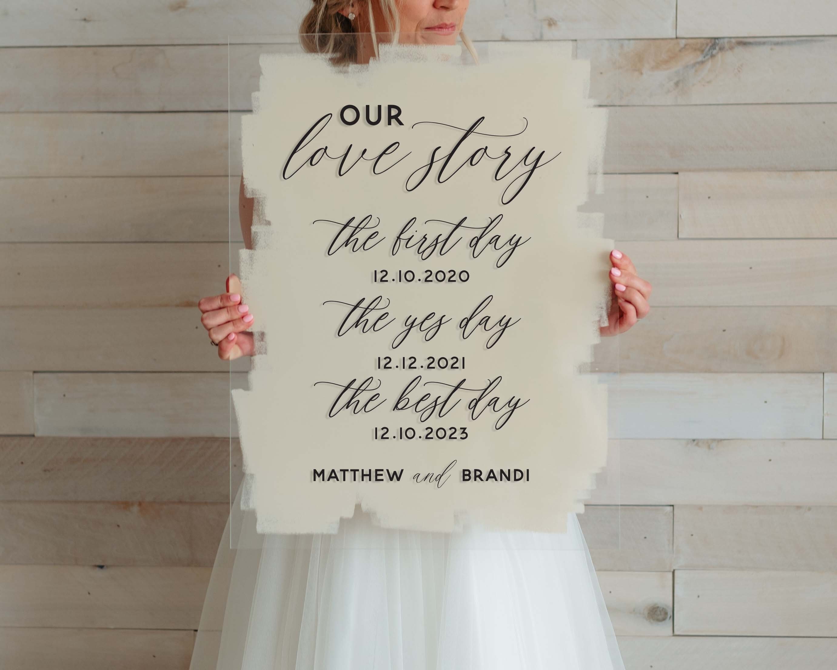 Acrylic Love Story Timeline Wedding Sign Milestone Dates - Etsy