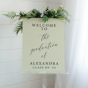 Acrylic Graduation Party Welcome Sign, Personalized Graduate, Modern ...
