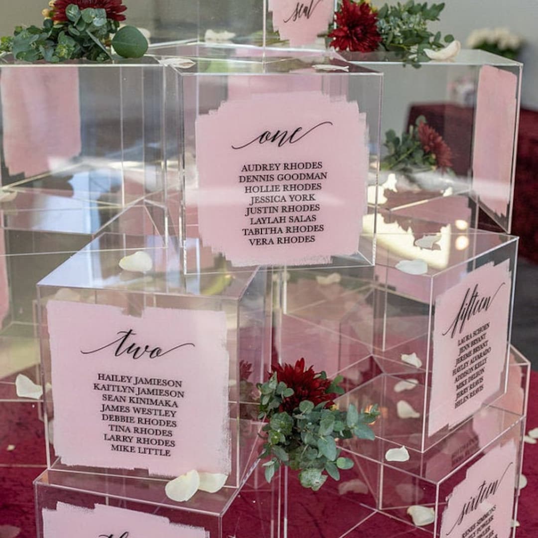 Acrylic Cube Seating Chart Qty 6 PLUS SHIPPING, 10" Clear Cubes, Modern ...