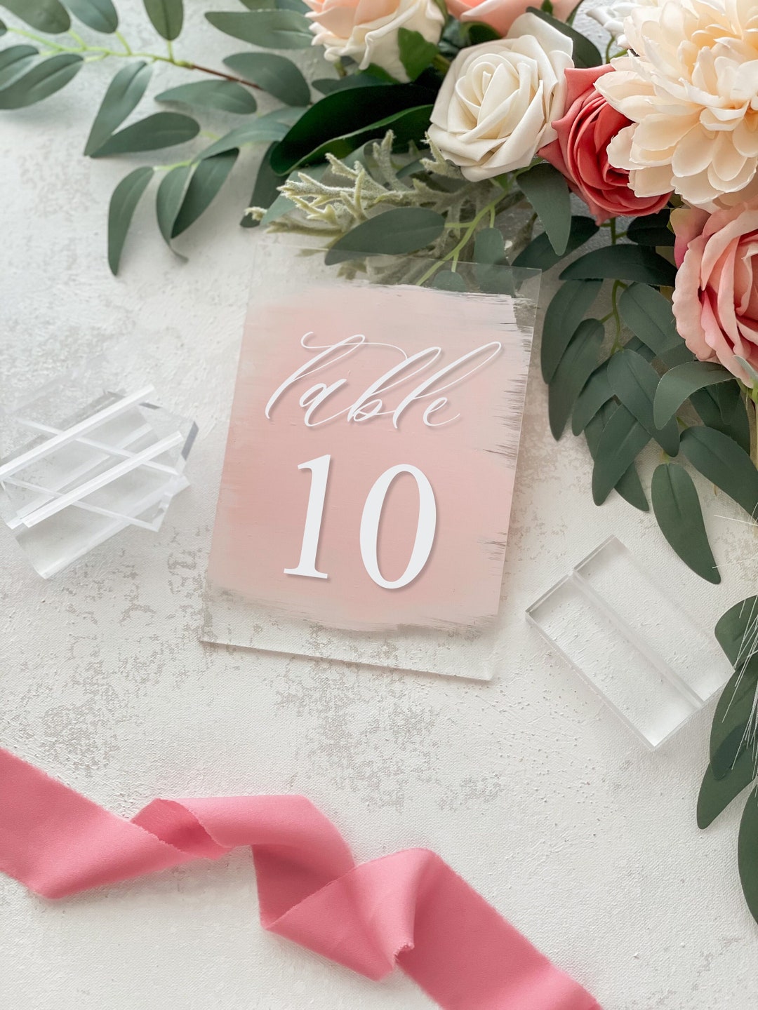 Acrylic Table Numbers, 5"x7" With Acrylic Stands, Seating Arrangement ...