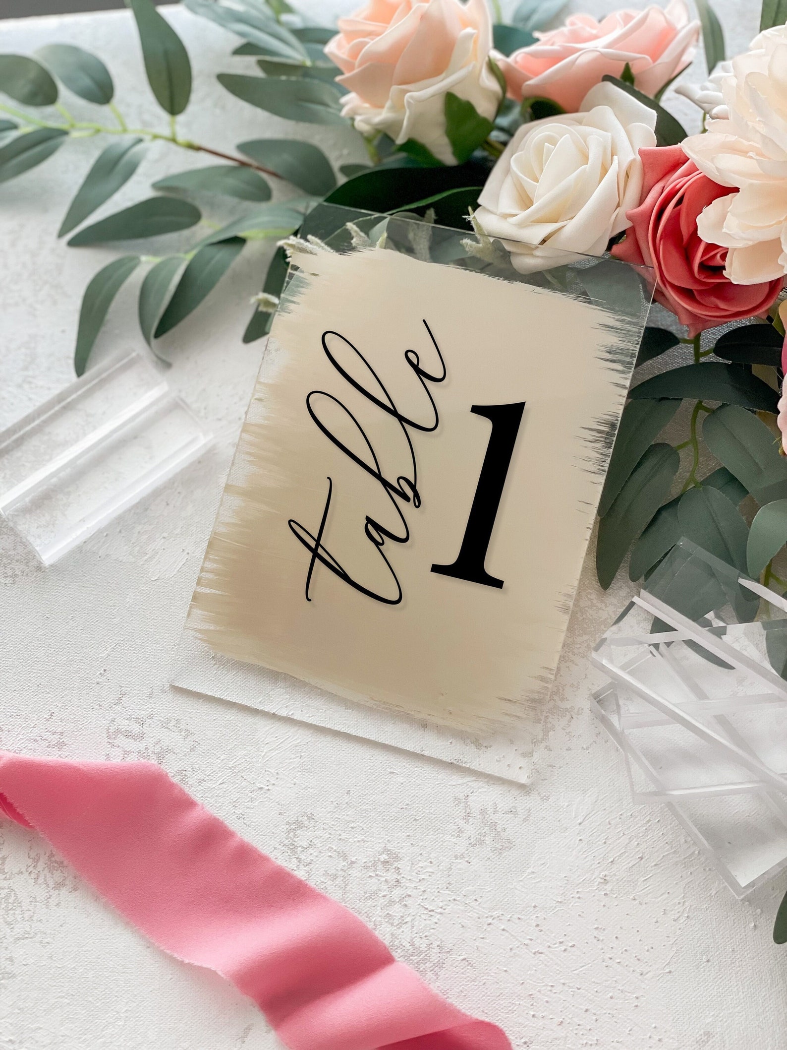 Acrylic Table Numbers, 5"x7" With Acrylic Stands, Seating Arrangement ...