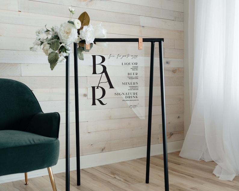 Acrylic Bar Menu Sign Custom Drink Menu Modern Decor Clear - Etsy