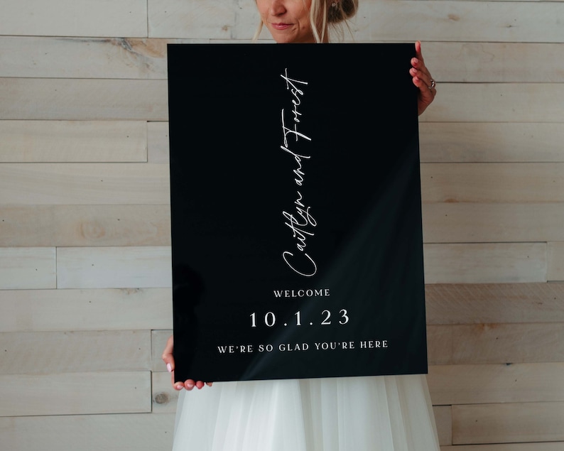 Acrylic Wedding Welcome Sign Bride and Groom Modern Decor - Etsy