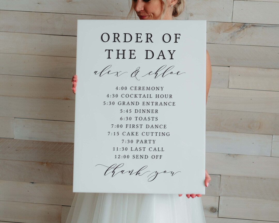 Acrylic Order of Events Sign, Wedding Timeline, Modern Decor, Clear ...