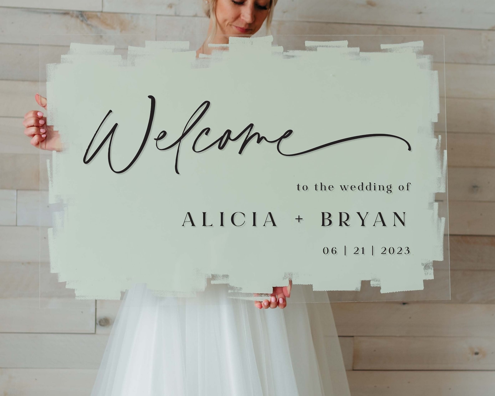 Acrylic Wedding Welcome Sign Couples Names Modern Decor - Etsy