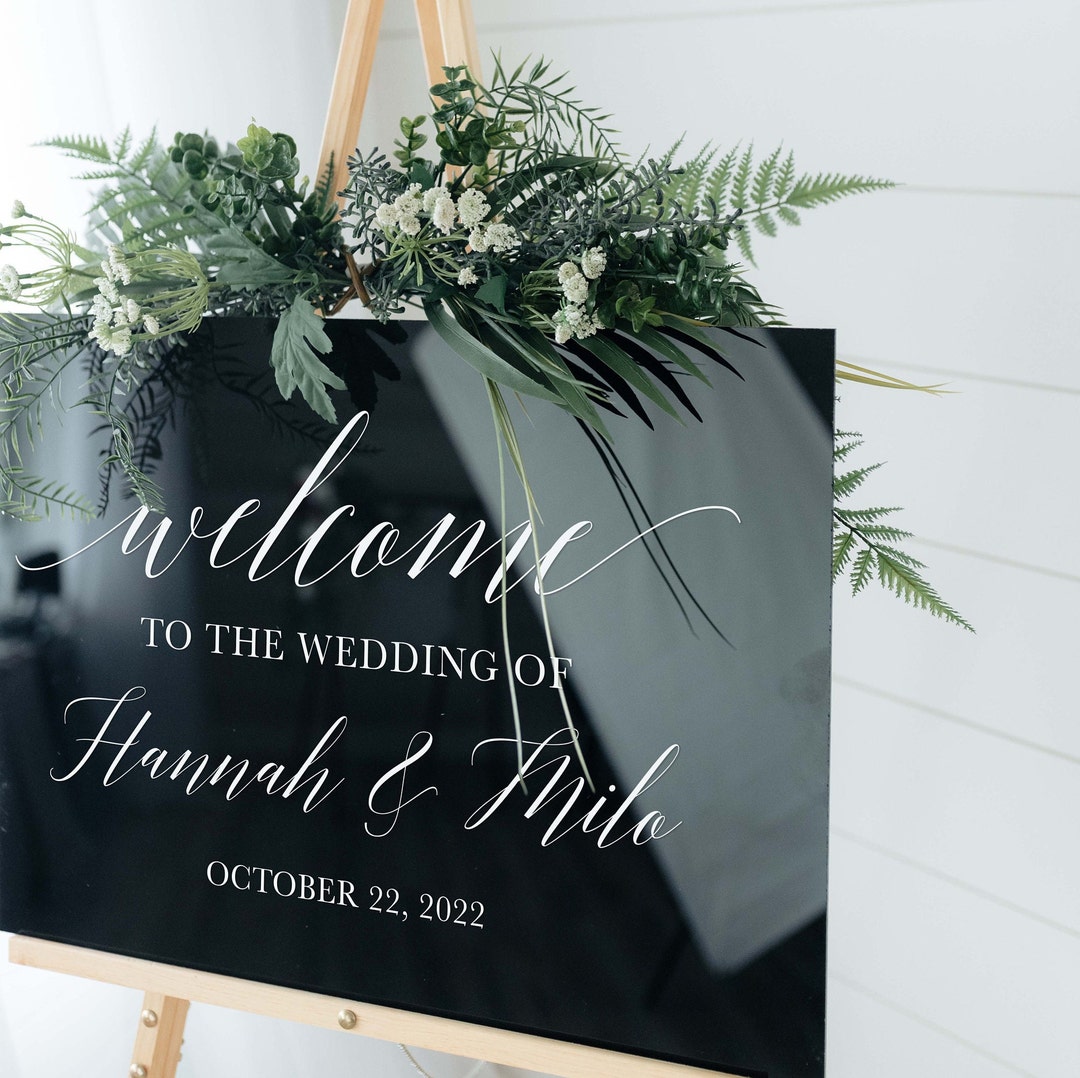 Acrylic Wedding Welcome Sign Bride and Groom Modern Decor - Etsy