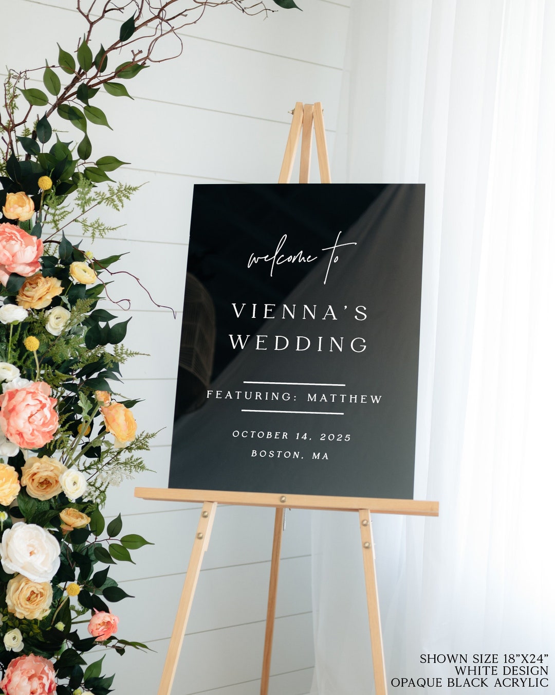 Acrylic Wedding Welcome Sign Featuring Groom, Modern Event Decor, Clear ...