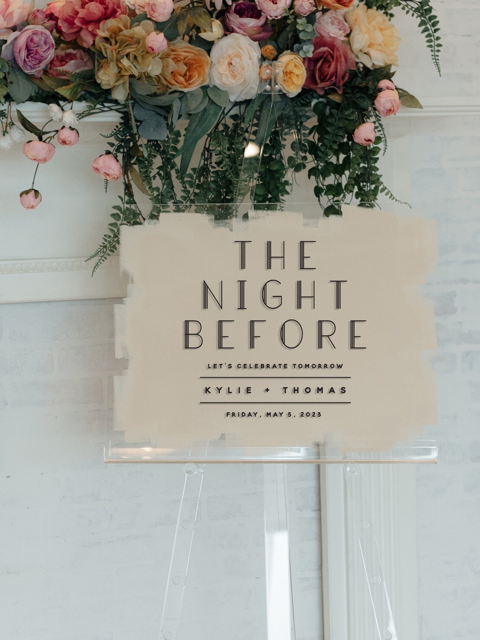 The Night Before Acrylic Rehearsal Dinner Welcome Sign, Modern Event ...