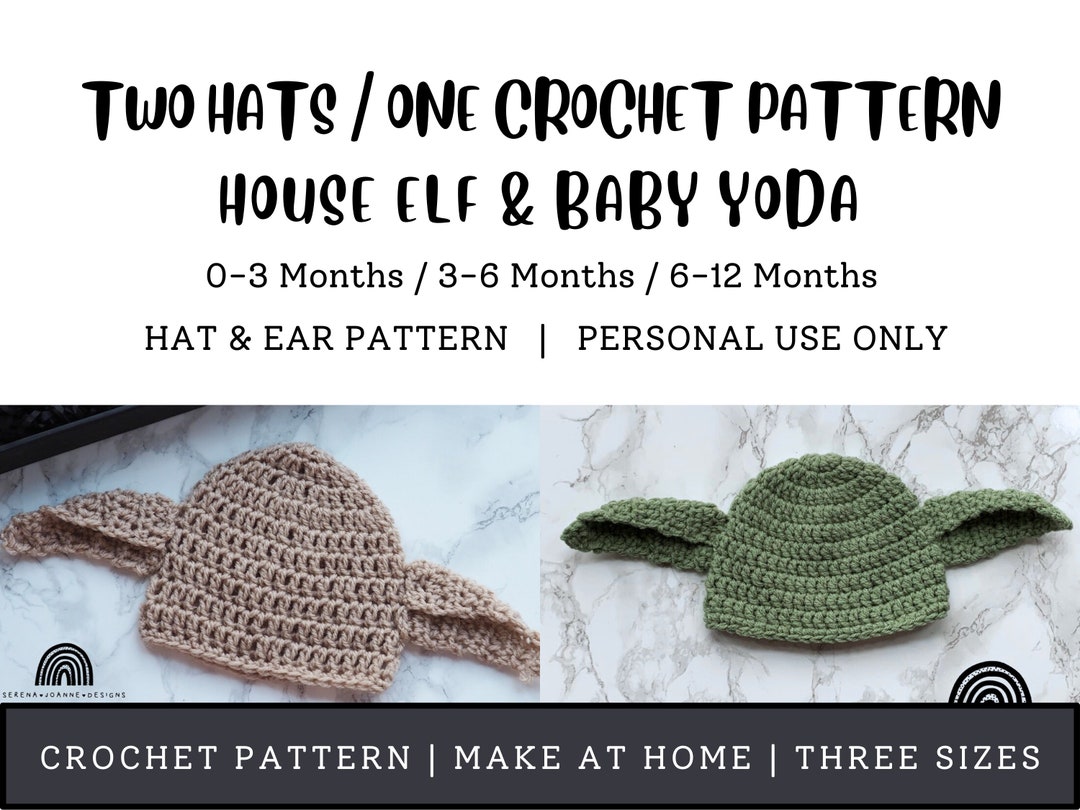 Crochet Pattern - Bestselling Grogu / Elf Hat | Beginner - Intermediate ...