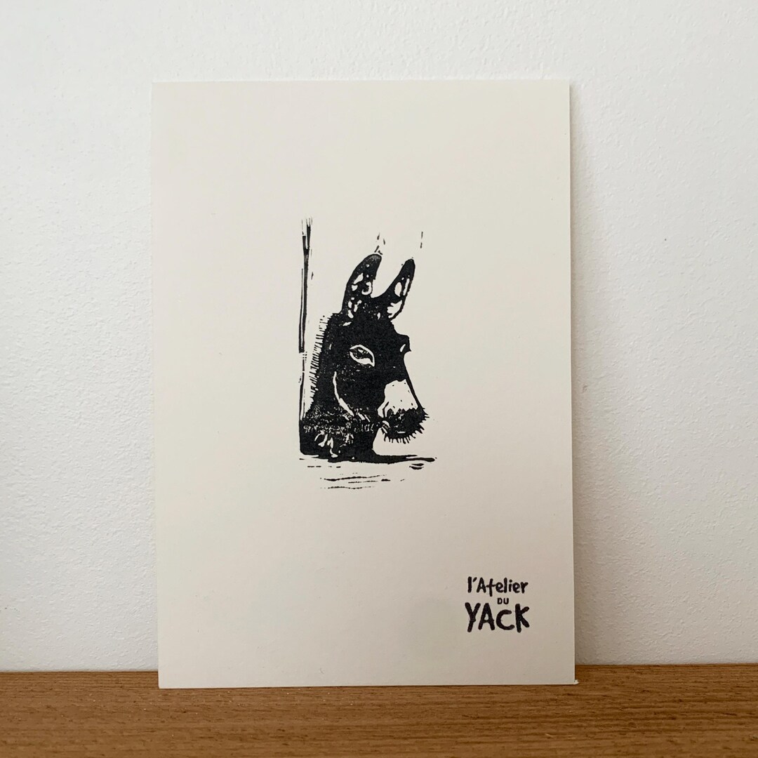 Handmade A4 Linocut Print “stubborn Mule” - Linoprint Poster - Donkey ...