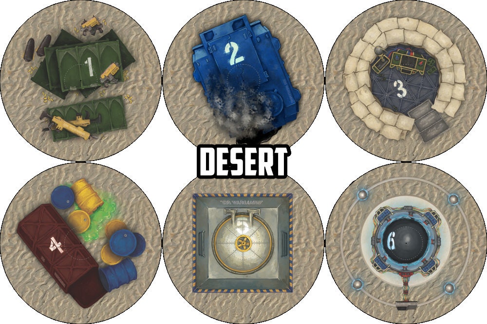 Board Games 7.5 Wasteland Neoprene Objective Markers Warhammer 40K Toys ...