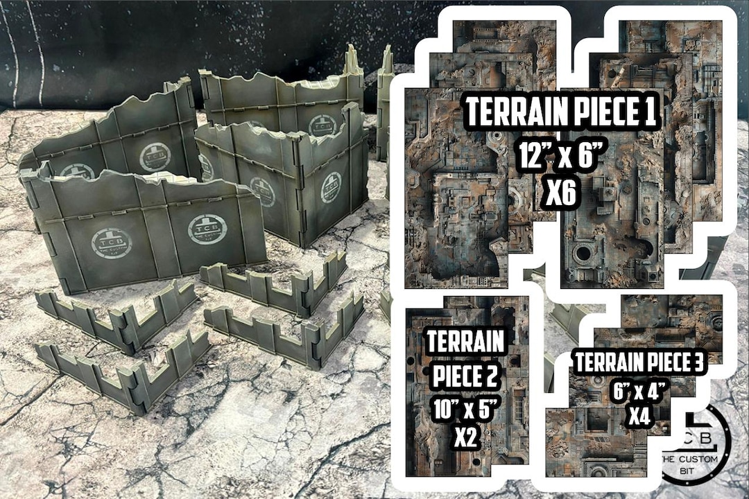 Foldable Warhammer 40K Terrain + Neoprene Footprint Mats Bundle ...