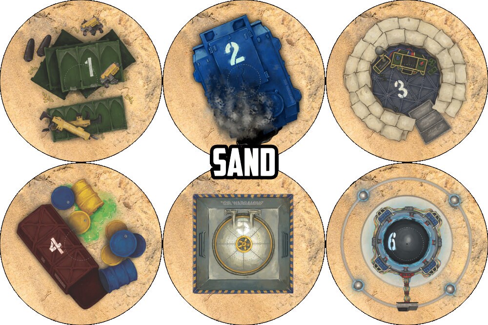 Games & Puzzles Neoprene Objective Markers Lava Warhammer 40K 7.5 Board ...