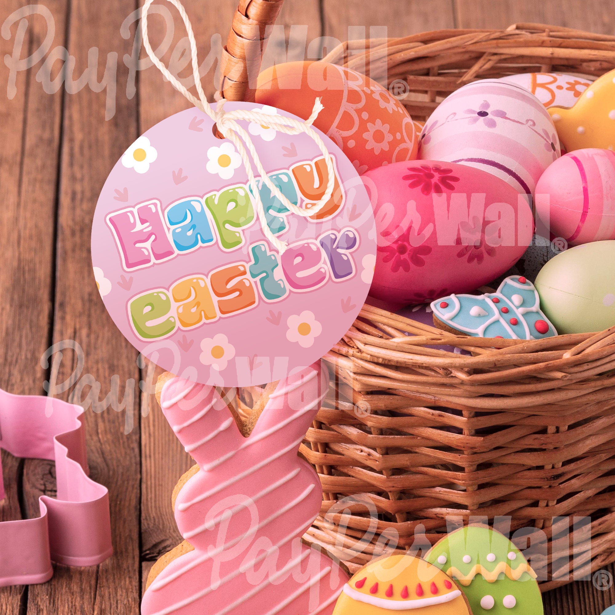 Happy Easter-daisy - Easter - Printable - Circle Tags - Cupcakes ...