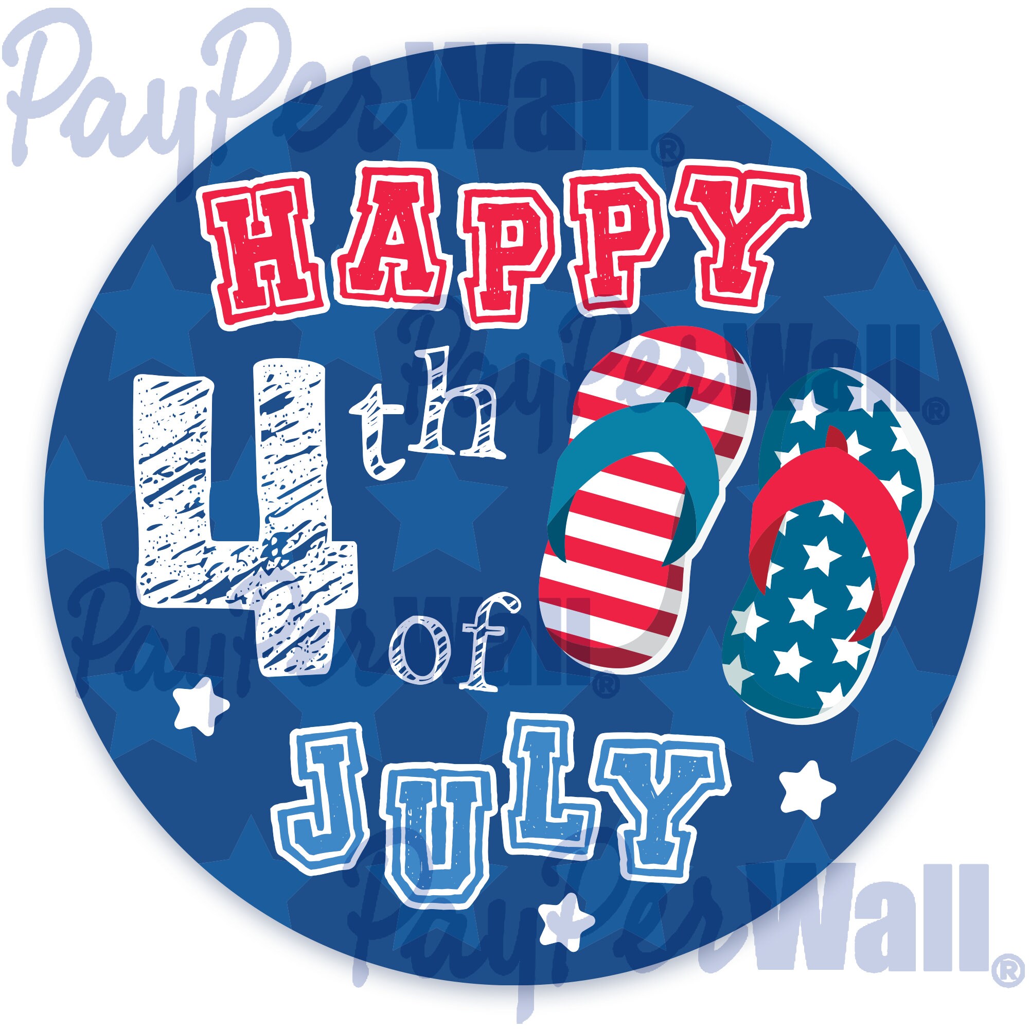 Happy 4th of July Flip Flops 4th of July Printable - Etsy
