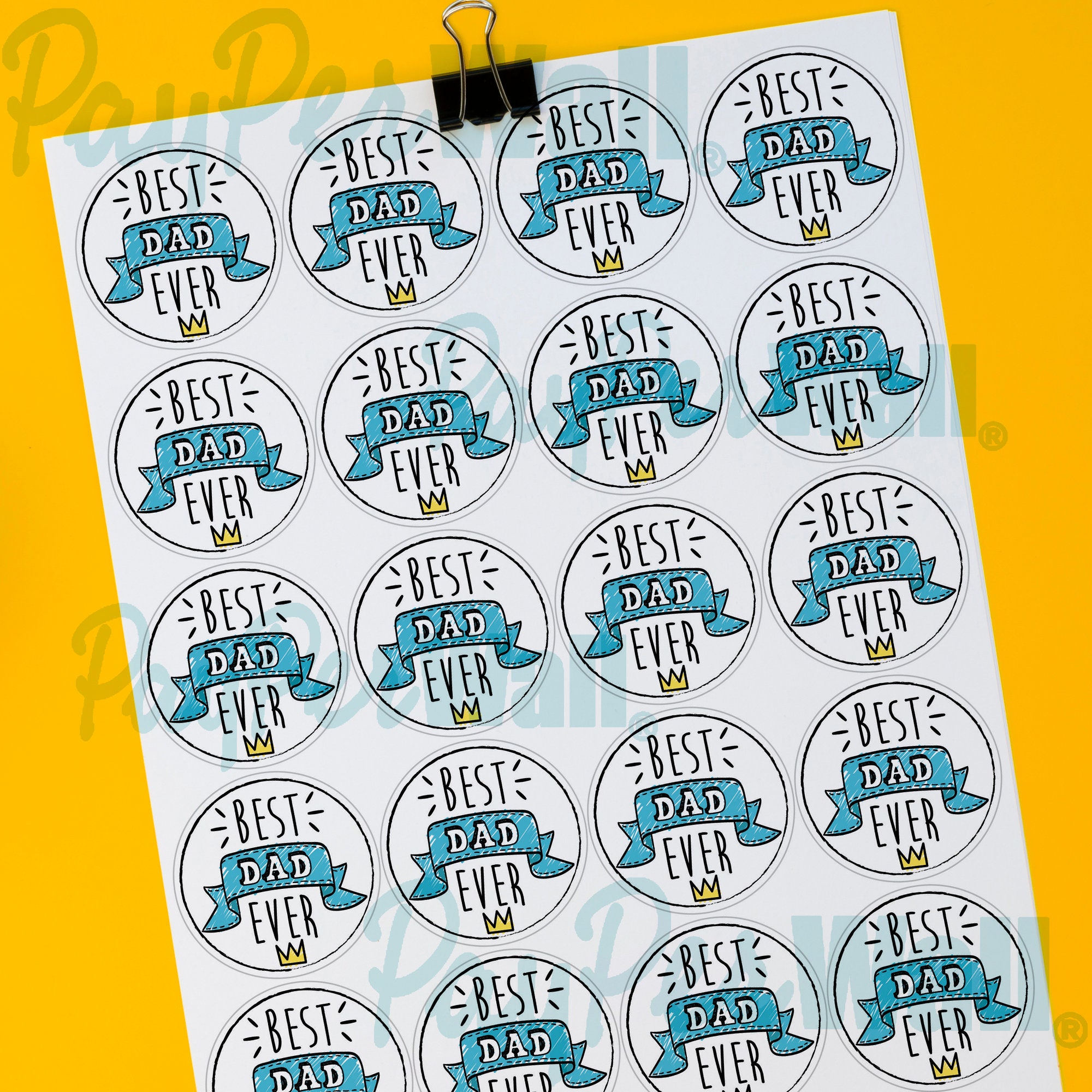 Best Dad Ever - Father's Day - Printable - Circle Tags - Cupcakes ...