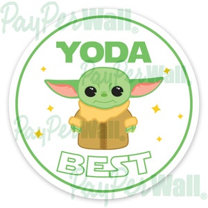 CUSTOM Yoda Best Tags Printable Circle Tags Cupcakes Toppers Cookie ...
