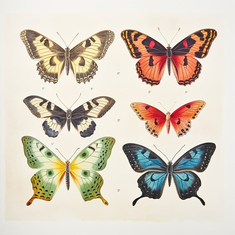 Vintage Butterfly Identification Print - Digital Download - Entomology ...