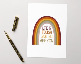 Greeting Card Life is Tough but so Are You - Etsy