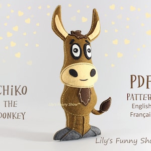 Felt Donkey Sewing Plush PDF Pattern-instant Download Felt - Etsy