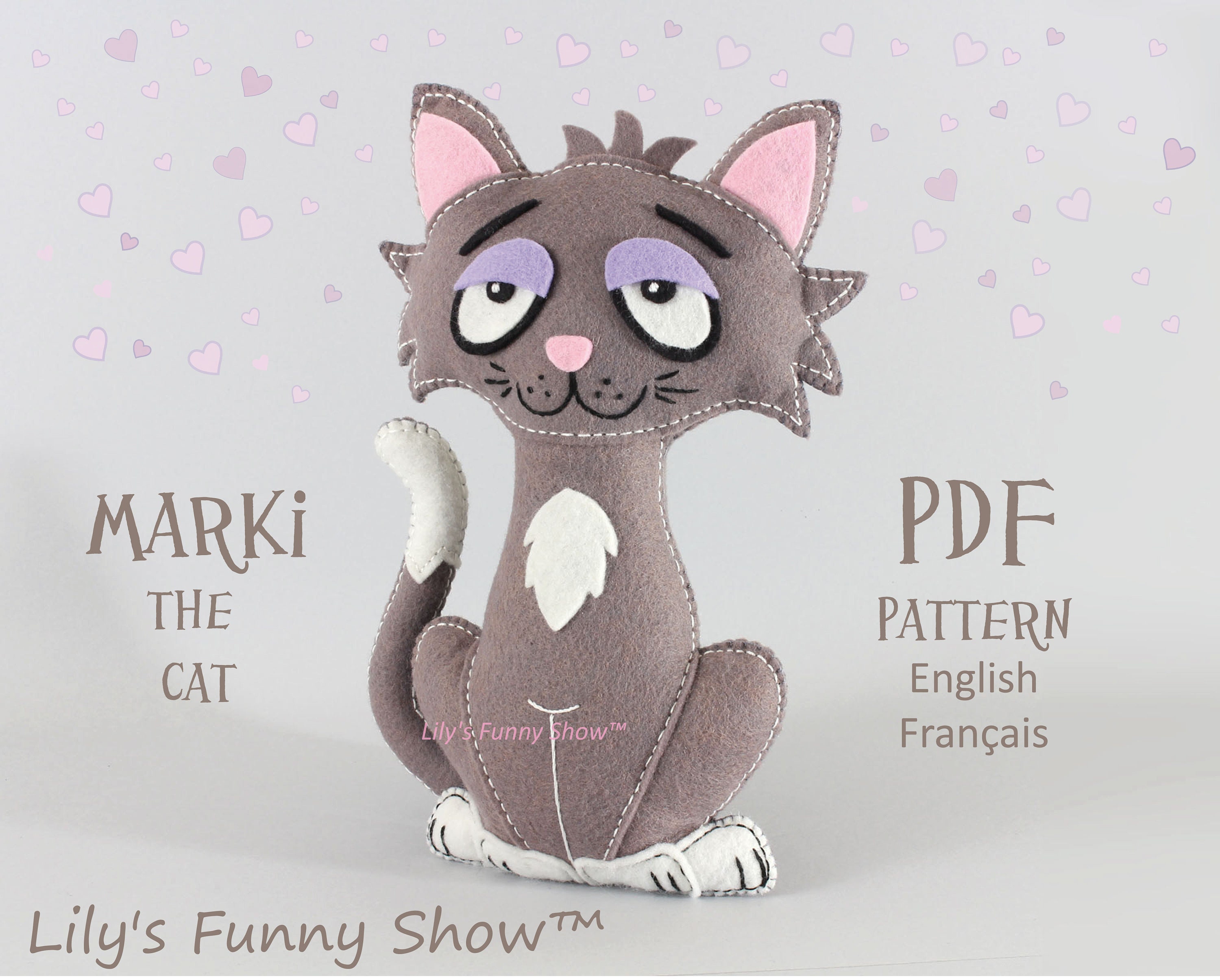Felt Cat PDF & SVG Pattern-instant Download-felt Animal - Etsy