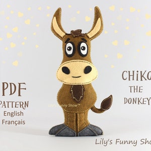 Felt Donkey Sewing Plush PDF Pattern-instant Download Felt - Etsy