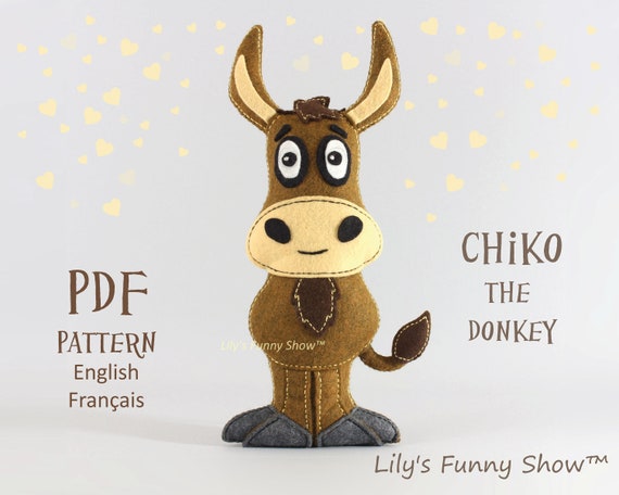 Donkey Sewing Pattern Felt PDF pattern Instant Download | Etsy