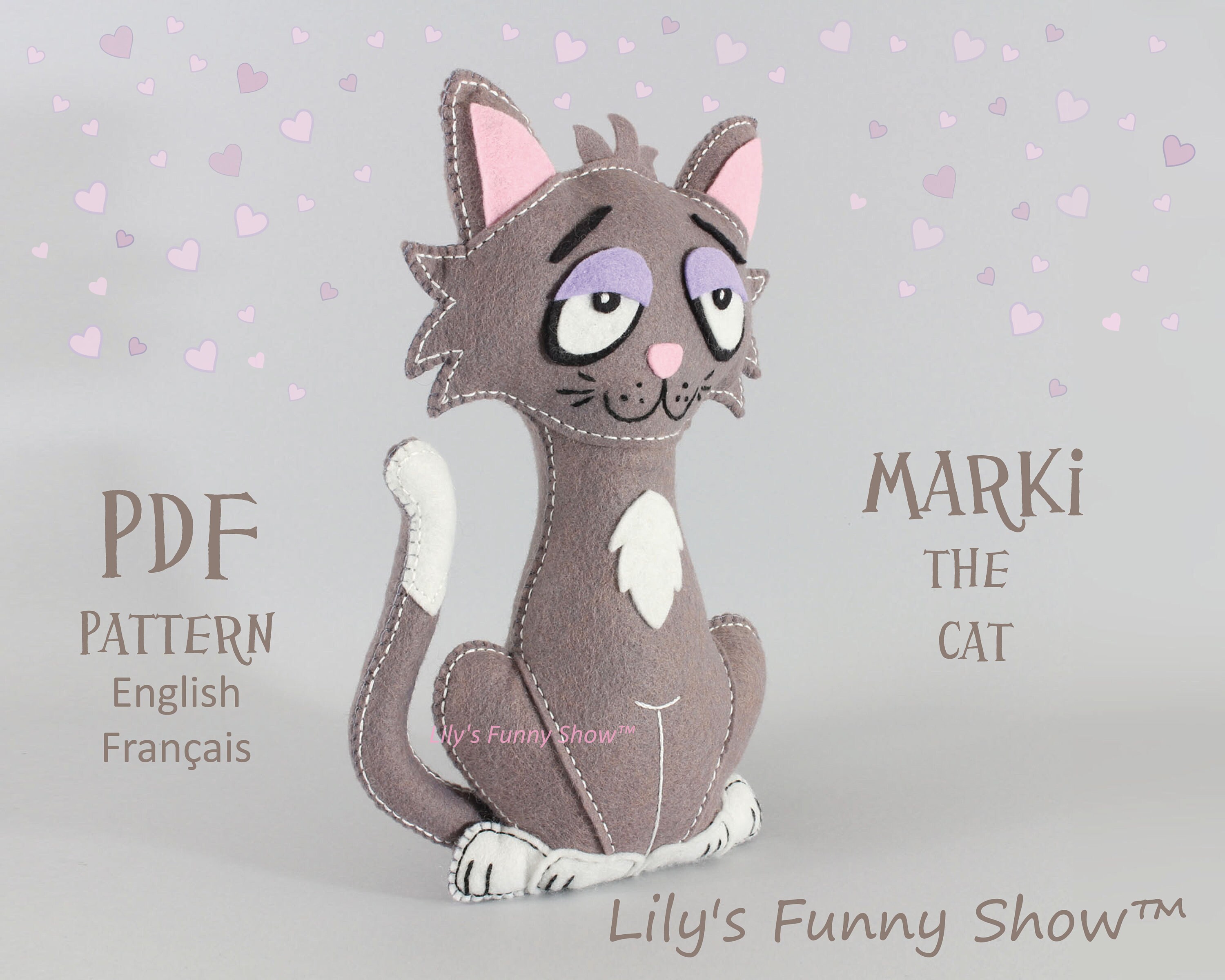 Felt Cat PDF & SVG Pattern-instant Download-felt Animal - Etsy