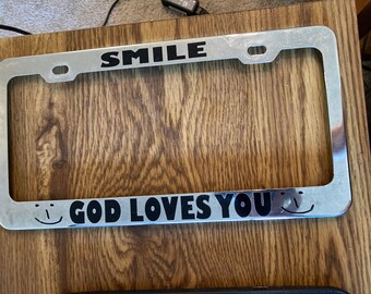 Smile License Plate Frame - Etsy