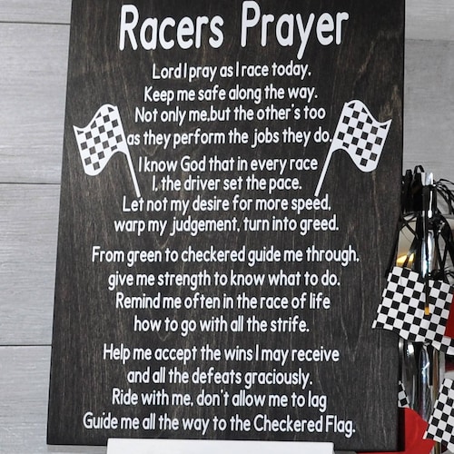 Racing . Racing Sign. Racers Prayer . Racing Decor . Wood Sign | Etsy