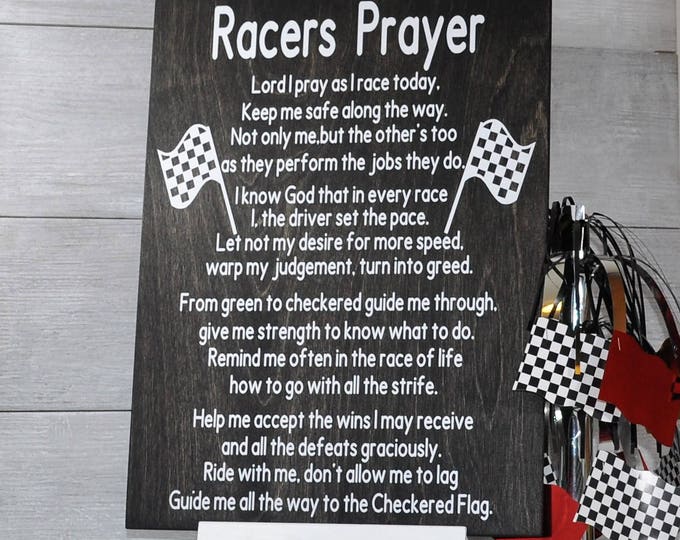 Featured listing image: Racers Prayer . Racing Sign . Wood Signs . Gift ...