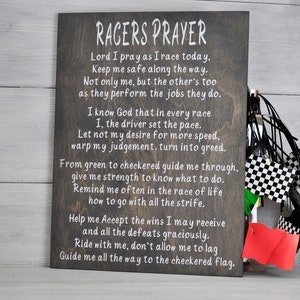 Racing . Racing Sign. Racers Prayer . Racing Decor . Wood Sign . Wall ...