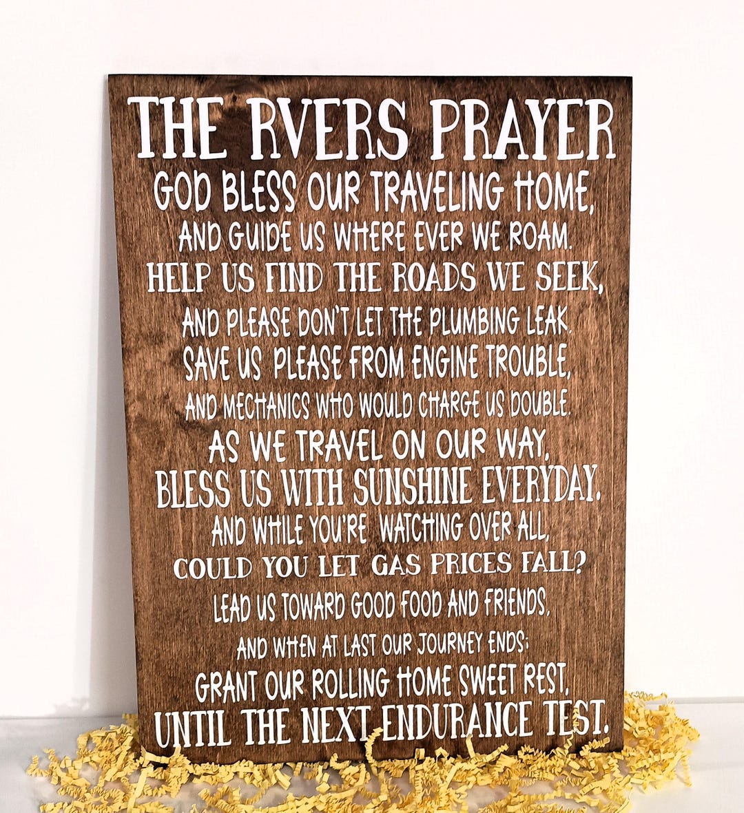 Rvers Prayer Wood Sign: Rustic Camper Decor, Traveler Gift - Etsy